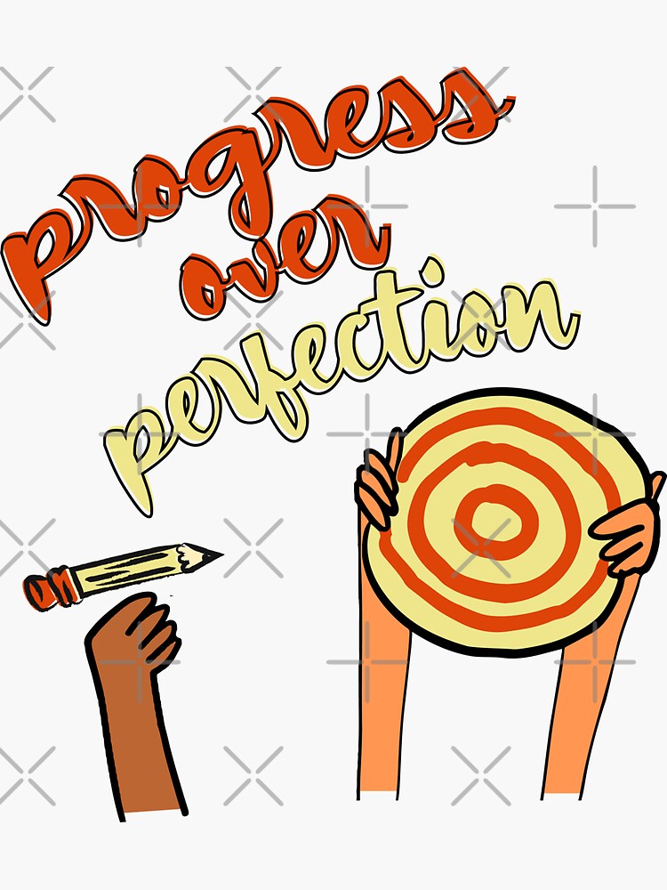 "Motivational Progress Over Perfection Back to School Teacher Sticker ...