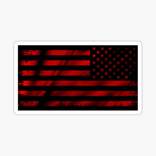 "Reverse Red Grunge American Flag" Sticker for Sale by artistwill ...