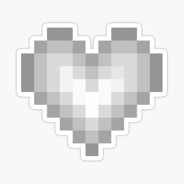 "Pixel Art White Heart" Sticker by samftdstore | Redbubble