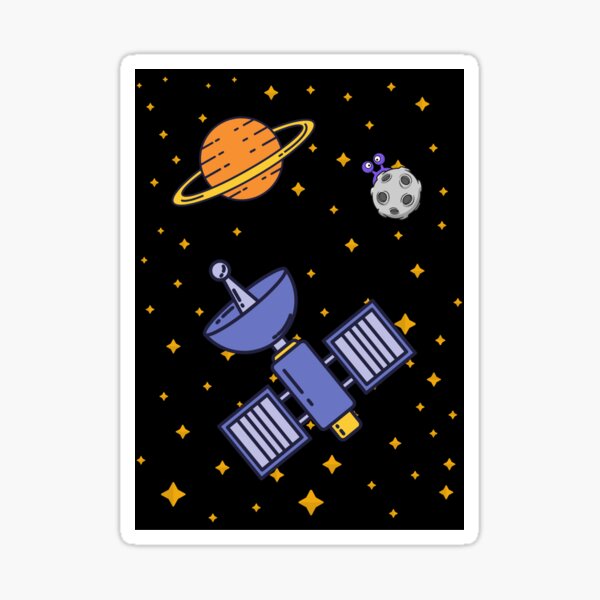 "Satellite)" Sticker for Sale by Sky-99 | Redbubble