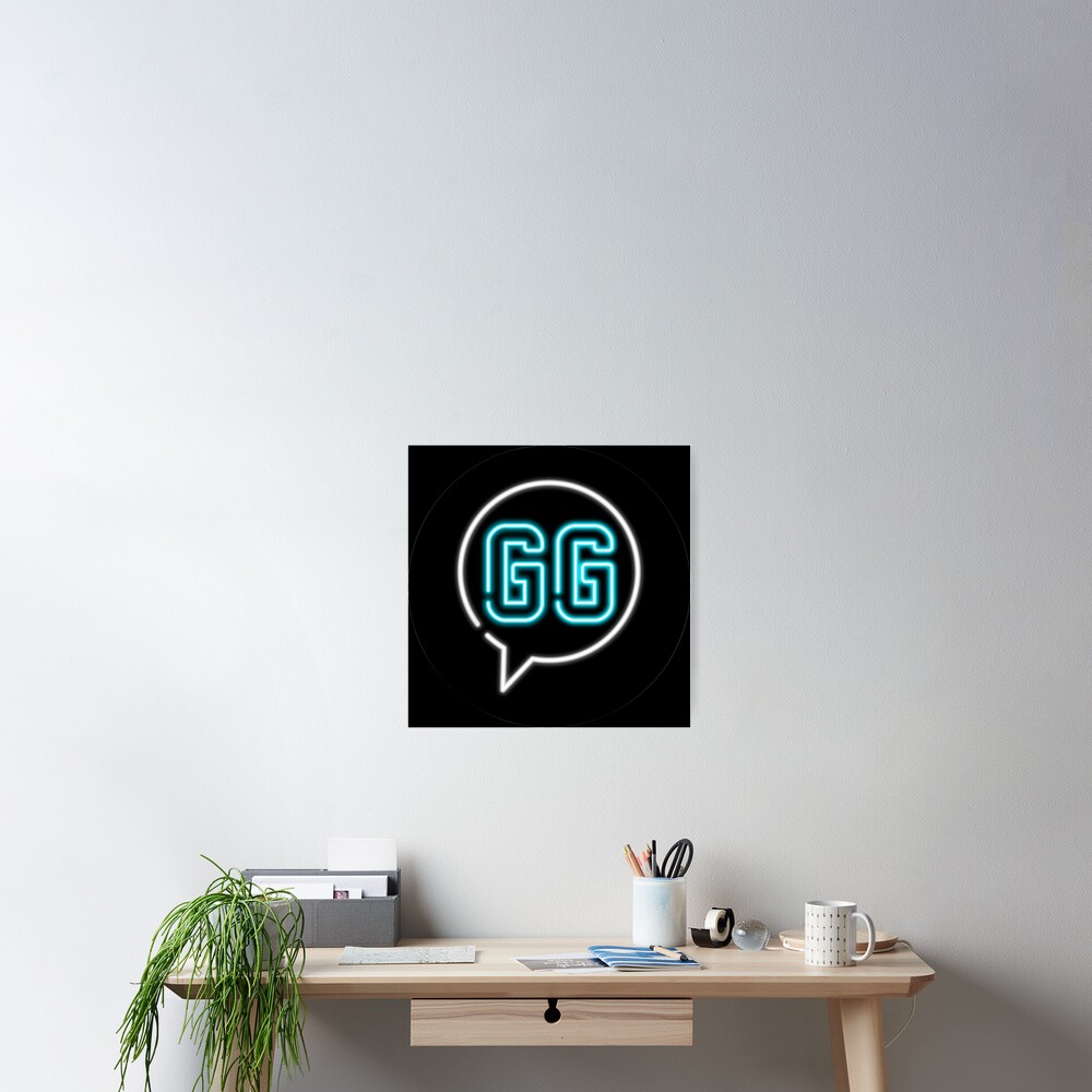 "GG neon type form emote illustration " Poster for Sale by exr378 ...