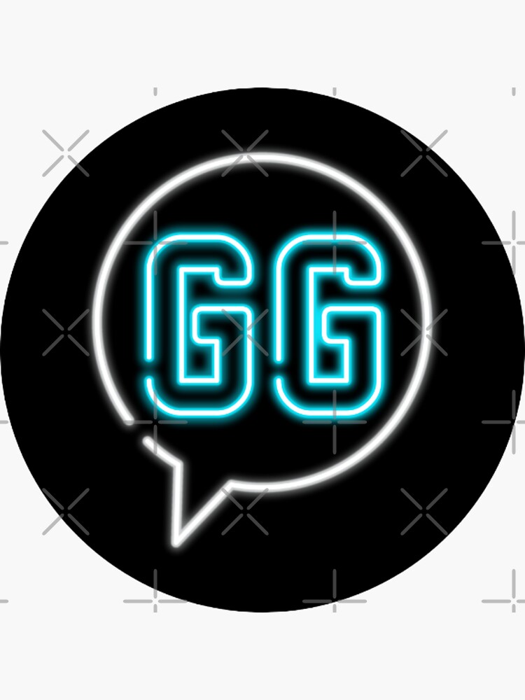 "GG neon type form emote illustration " Sticker for Sale by exr378 ...