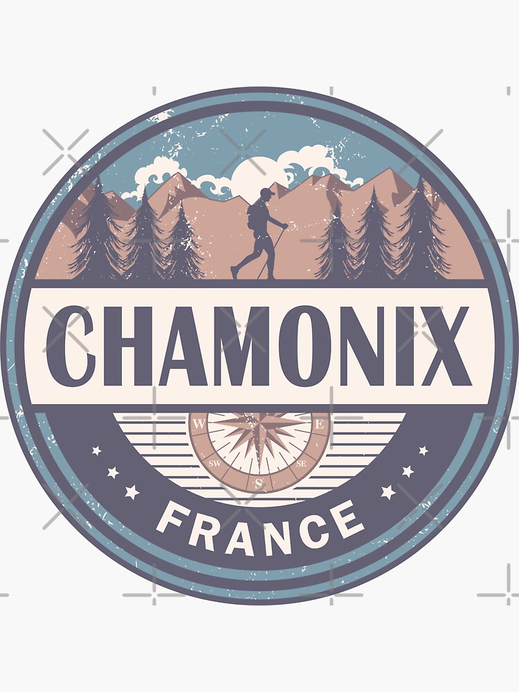 "Chamonix Mont Blanc France Alps Vintage Hiking Design" Sticker for ...