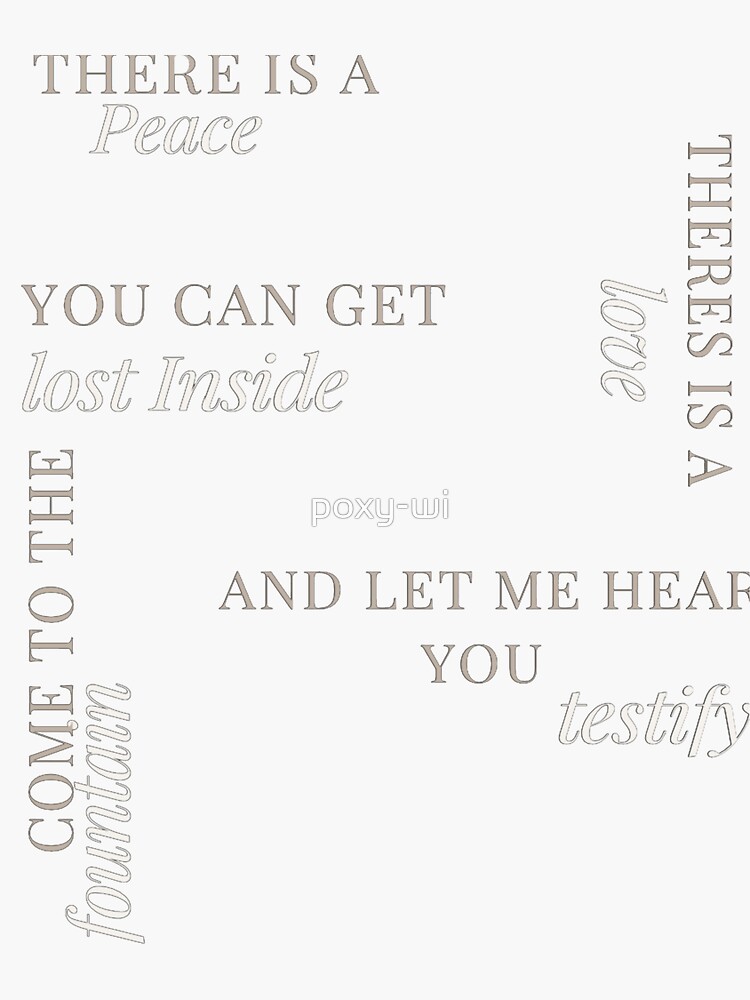 Testify Needtobreathe Lyrics Sticker For Sale By Poxy Wi Redbubble