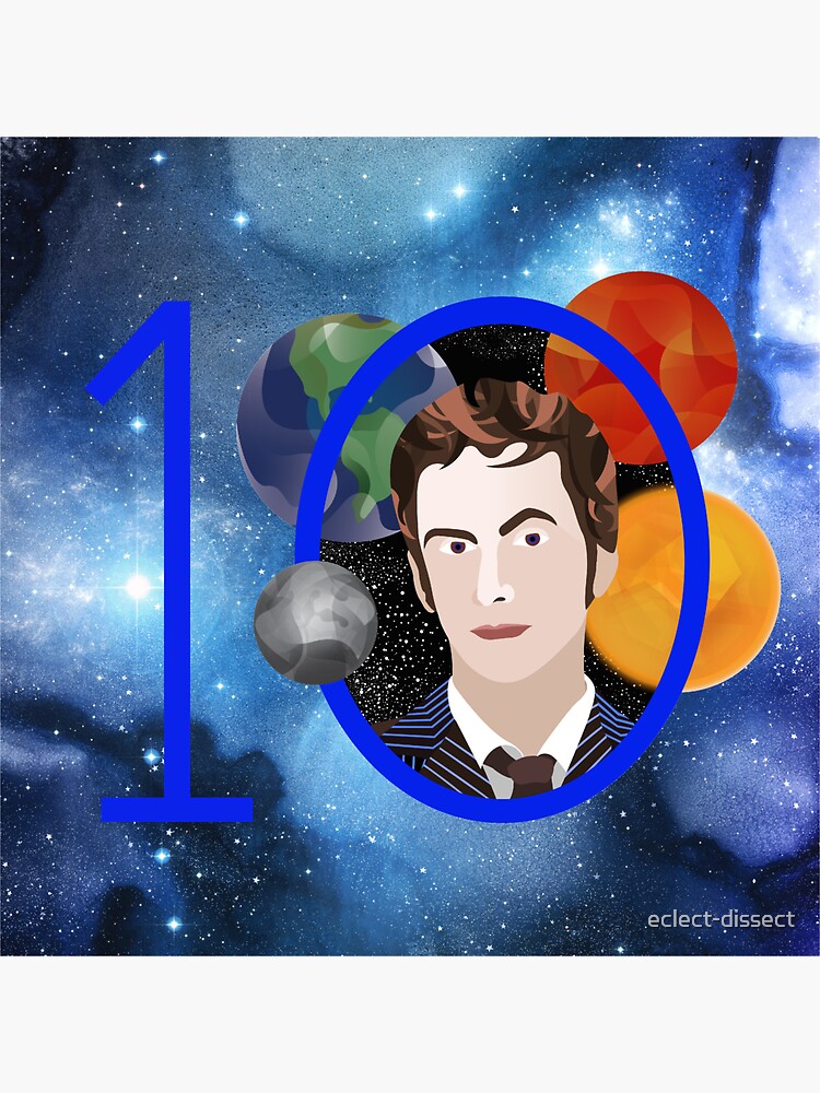 "Tribute to the 10th Doctor" Sticker by eclect-dissect | Redbubble