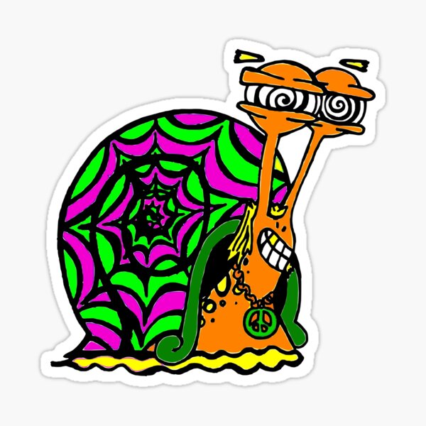 "Grumpy Snail - Lucy - Psychedelic Snail" Sticker by CeliaFc | Redbubble