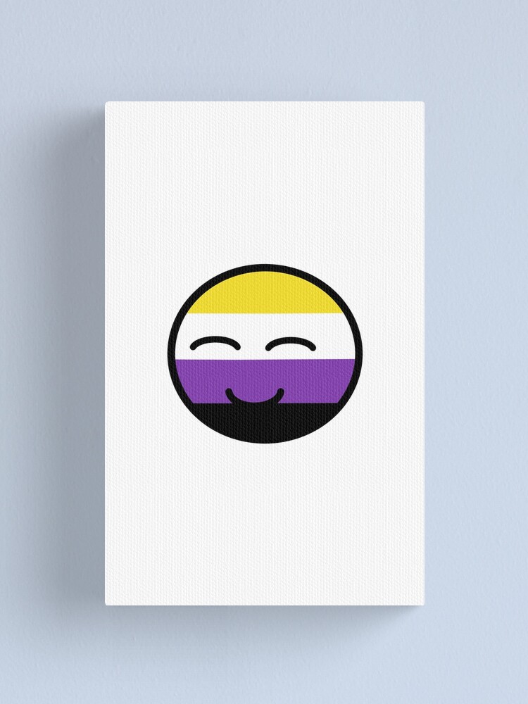 "Non-Binary Pride Smiley Face" Canvas Print by PridePoint | Redbubble