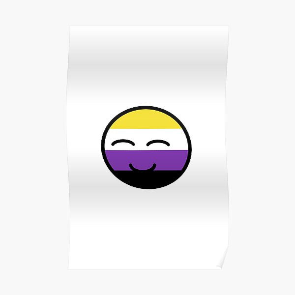 "Non-Binary Pride Smiley Face" Poster by PridePoint | Redbubble