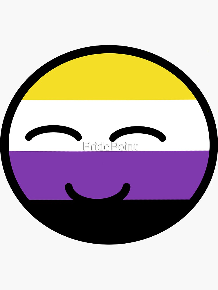 "Non-Binary Pride Smiley Face" Sticker for Sale by PridePoint | Redbubble