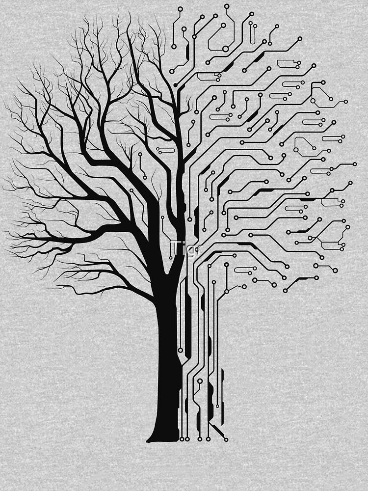 "Digital tree black, Forest theme" T-shirt for Sale by Tigr | Redbubble ...