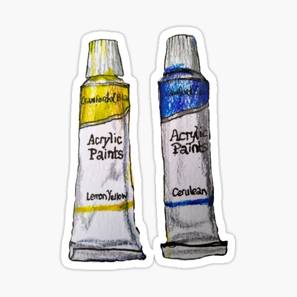 "Acrylic Paint Tubes" Sticker for Sale by LornaBowdenART | Redbubble