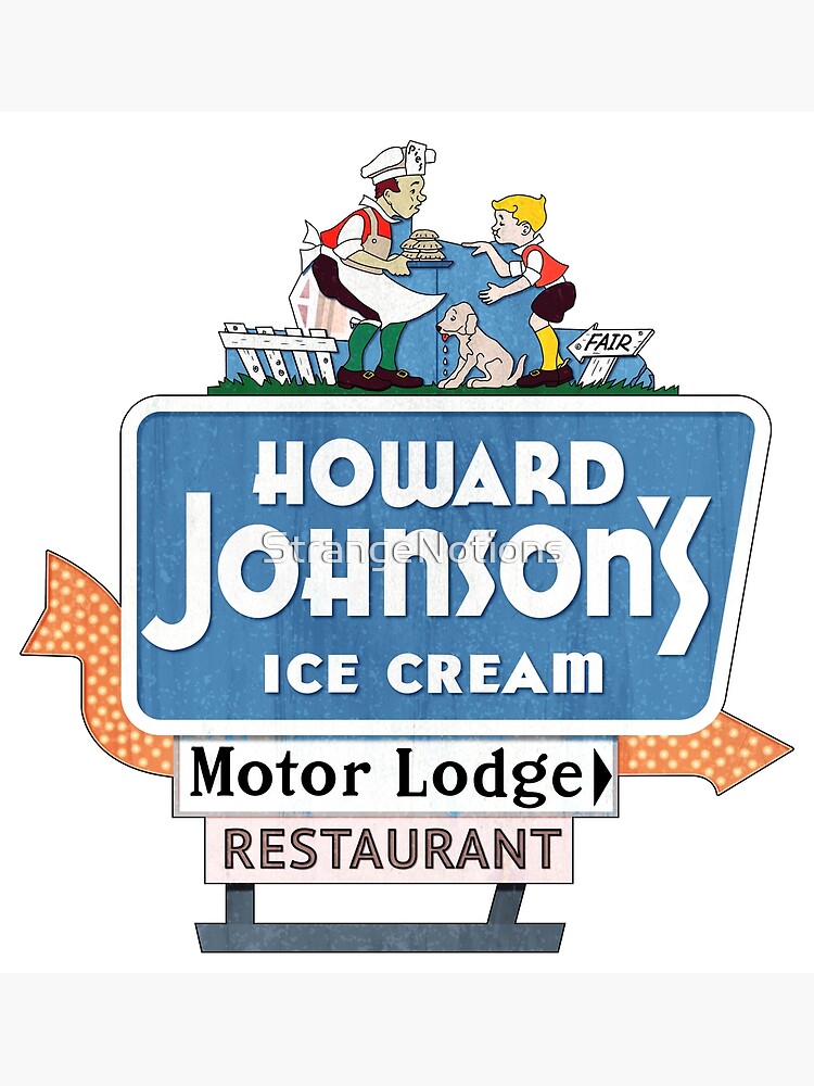 "Old 60s Howard Johnson's Restaurant Roadside Marquee" Art Print by ...