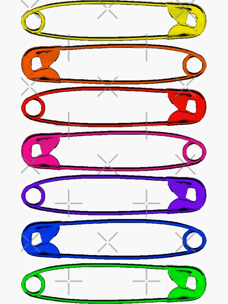 "Rainbow Safety Pins Unity" Sticker for Sale by Thelittlelord | Redbubble