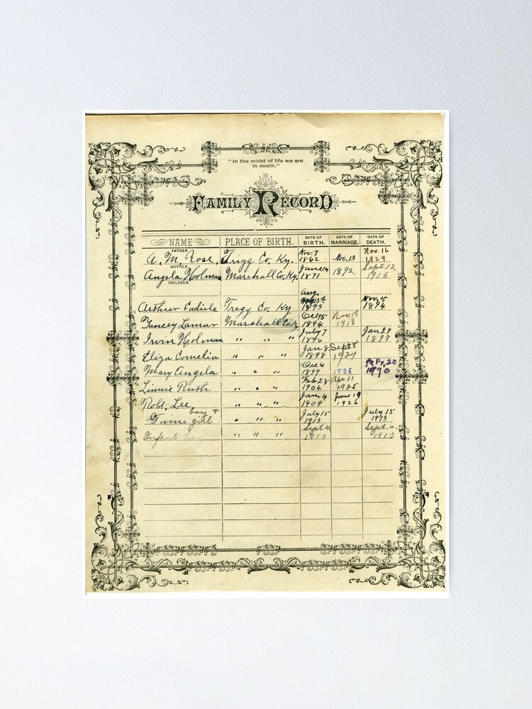 Póster «AM Rose - Página de la Biblia de Angela Holman» de ...