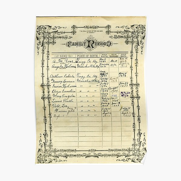 Póster «AM Rose - Página de la Biblia de Angela Holman» de ...