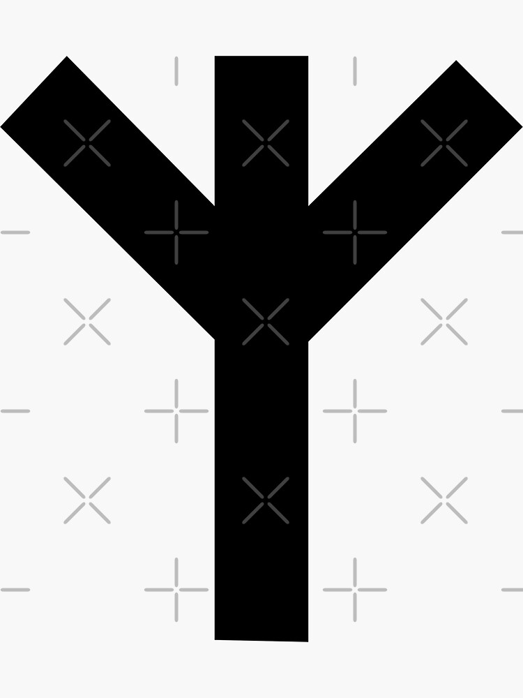 "Algiz - Protection Rune - Thick version" Sticker for Sale by undaememe ...