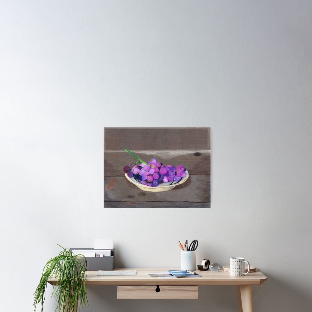 "Grapes on Plank Table" Poster for Sale by FairyNerdy | Redbubble