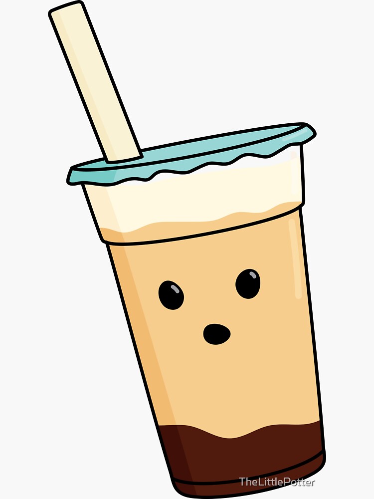 "Surprised Brown Sugar Milk Cheese Foam Boba" Sticker for Sale by ...