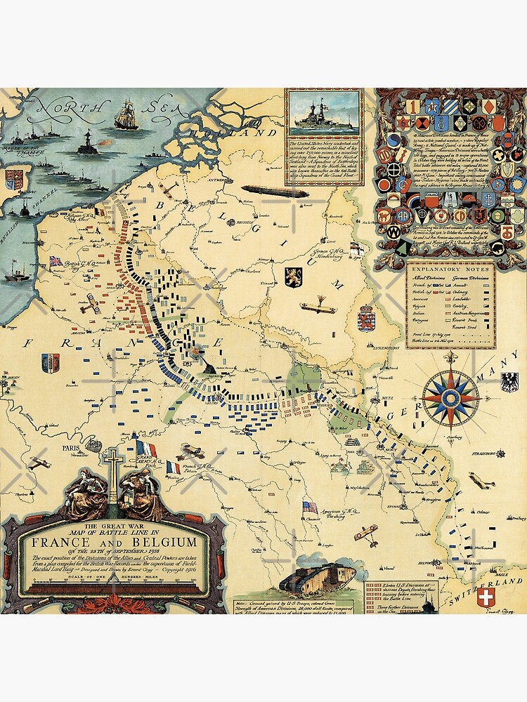 "The Great War Map of Battle Lines in France and Belgium on the 25th of ...