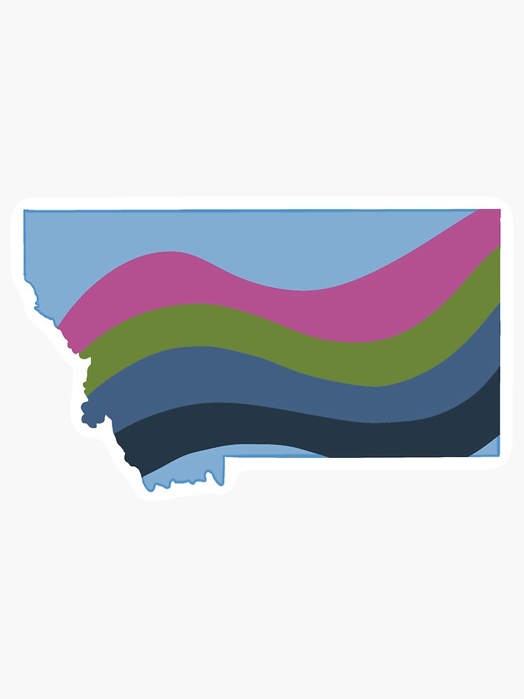 "montana state outline with retro rainbow" Sticker for Sale by ...