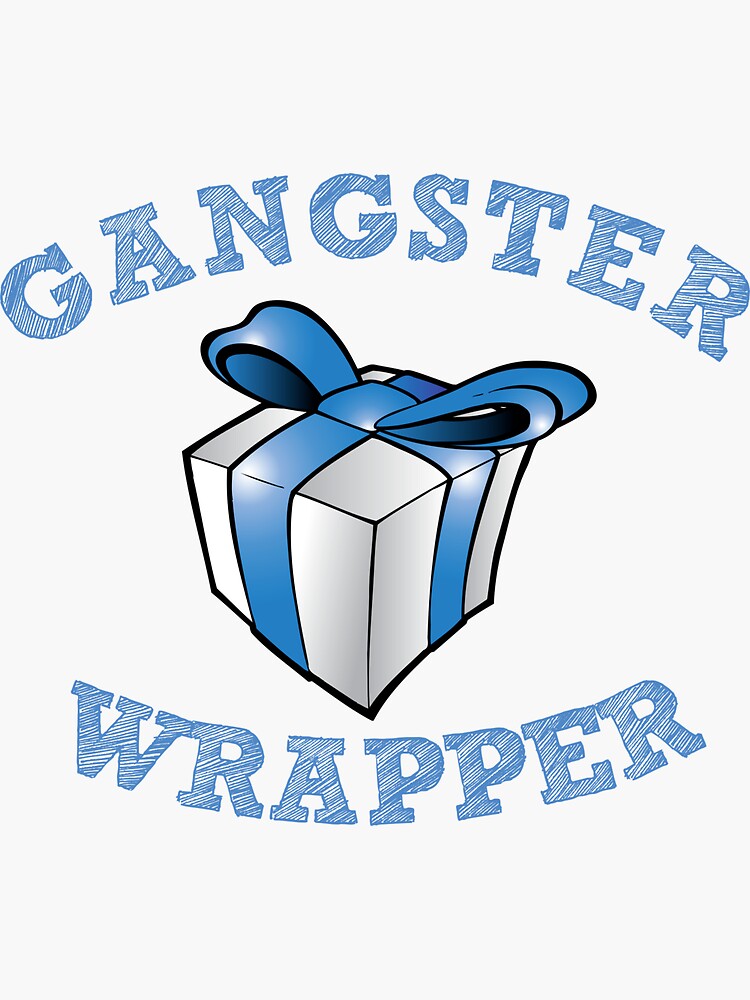 "Funny Christmas Gangster Wrapper Rapper" Sticker by Dan66 | Redbubble