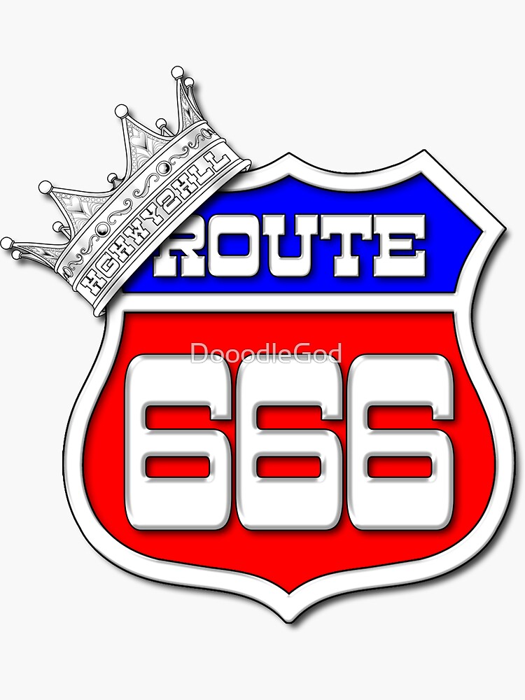 "Highway To Hell Route 666 Sign HGHWY2HLL" Sticker by DooodleGod ...