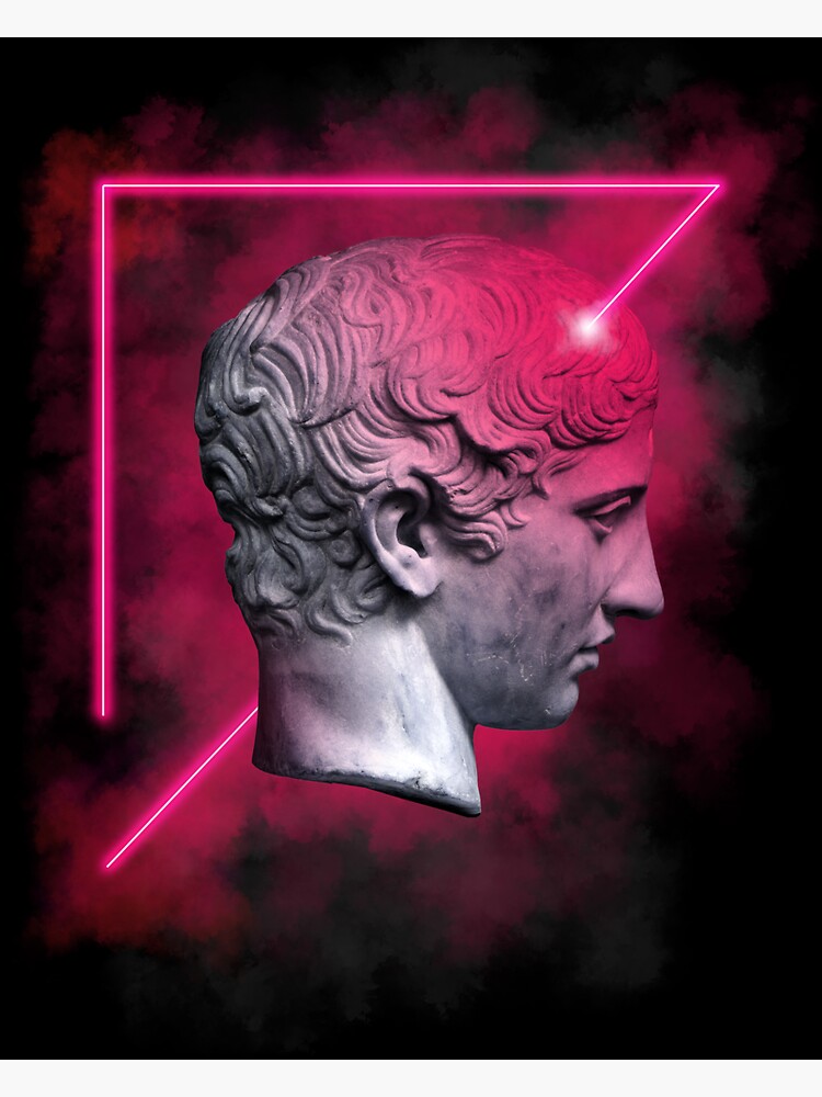 "Synthwave Statue Head" Sticker for Sale by mjamesno | Redbubble