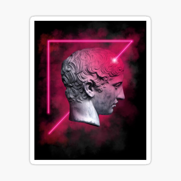"Synthwave Statue Head" Sticker for Sale by mjamesno | Redbubble