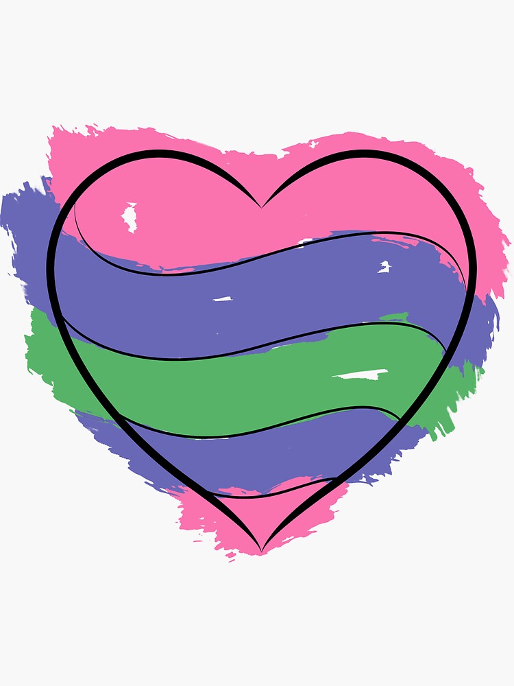 "Trigender Heart Flag" Sticker by Lizbellart | Redbubble