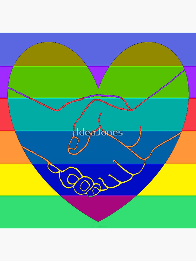 "Rainbow Handshake by IdeaJones" Sticker for Sale by IdeaJones | Redbubble