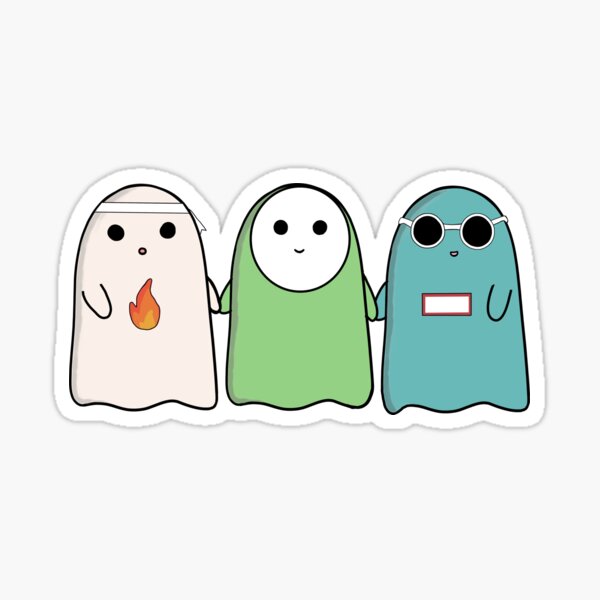 "Dream Team Ghost Friends" Sticker for Sale by DesignStory | Redbubble