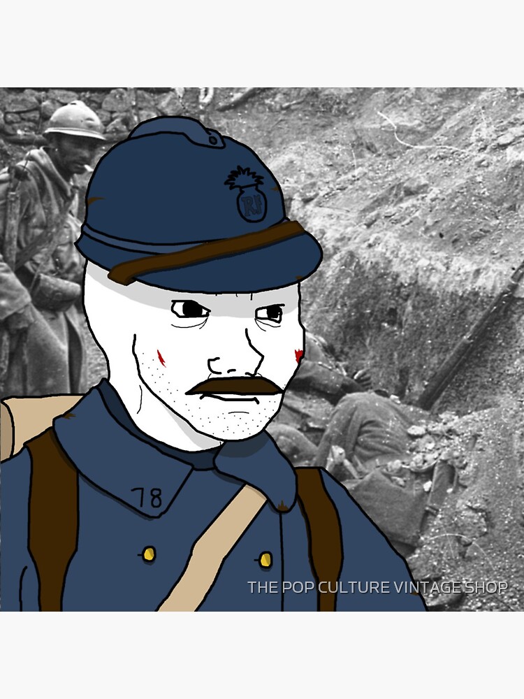 "Wojak The French Poilu" Sticker for Sale by bnatiez | Redbubble