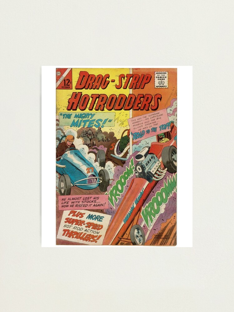 Lámina fotográfica «Retro Vintage Hot Rod Drag Racing Cars Carátula ...