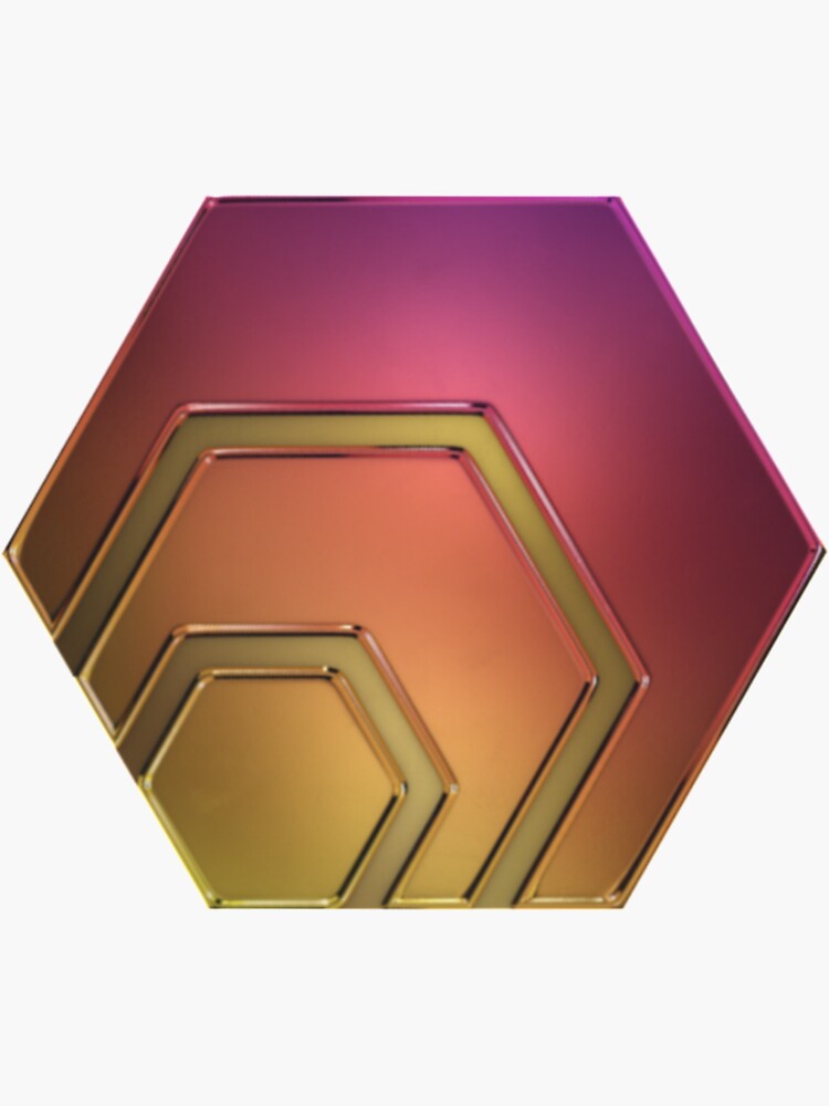 "Hex coin Hexagon gold mug " Sticker for Sale by AmmieHickman | Redbubble