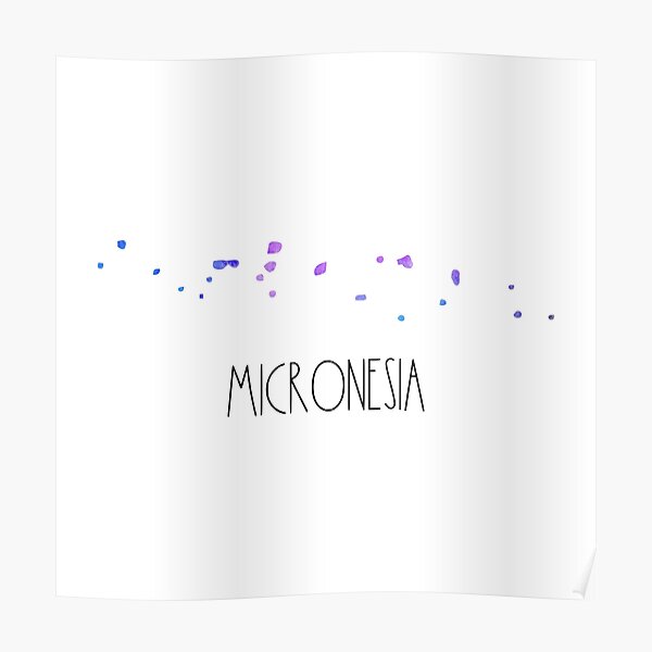 "Fs Micronesia Watercolor Map - Micronesian" Poster for Sale by ...