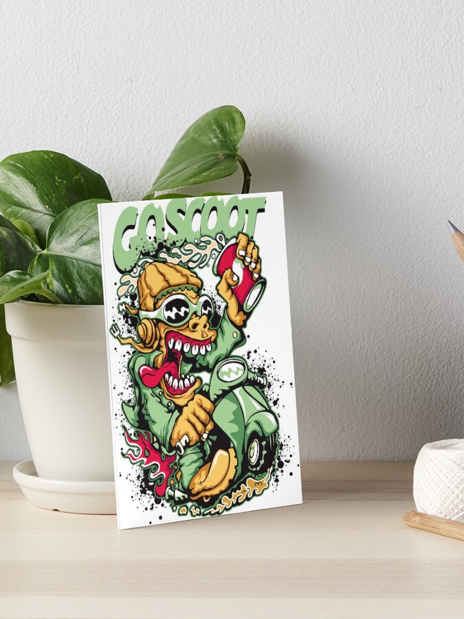 "Printed Scooter, Motorcycle graffiti, comics comic" Art Board Print ...