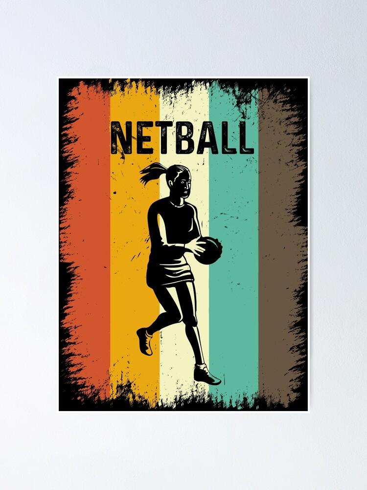 "Vintage Retro Netball" Poster for Sale by thanhmaidesign | Redbubble
