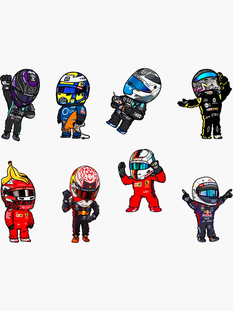"F1 Mini Drivers Sticker Pack Classic" Sticker for Sale by ...