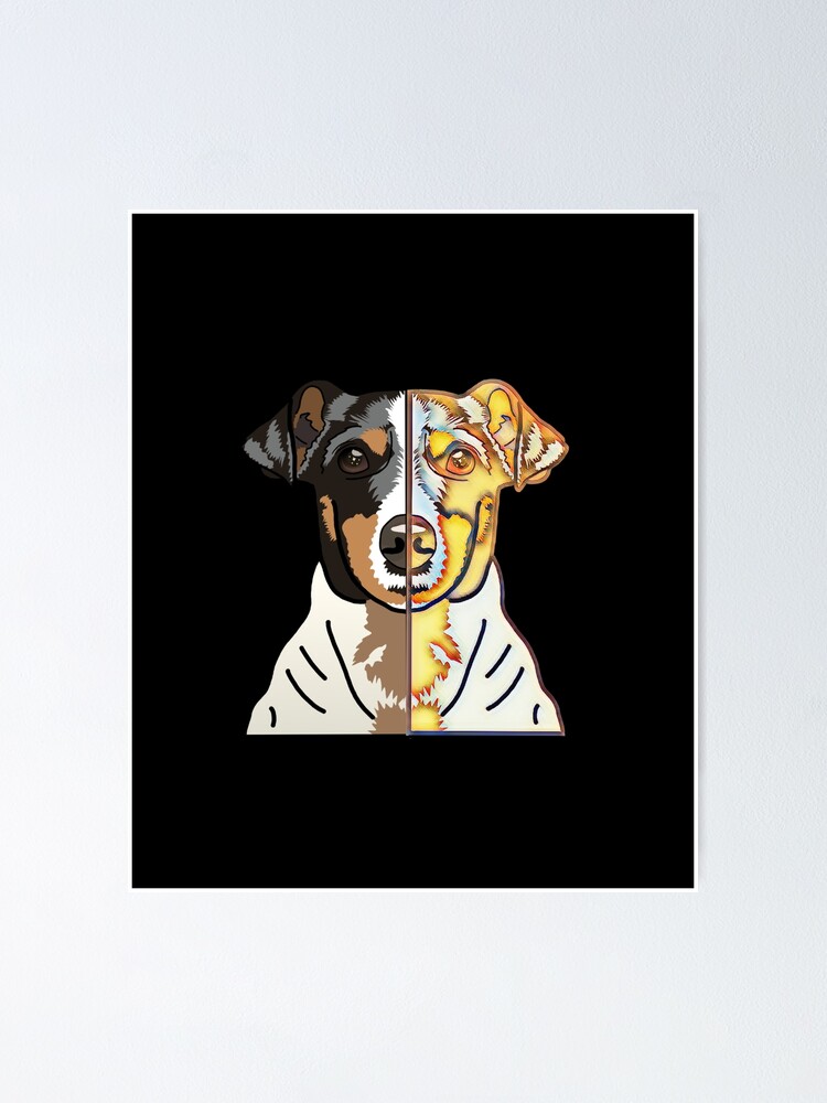 "Half and half Dog drawing" Poster for Sale by HarveyChaats | Redbubble