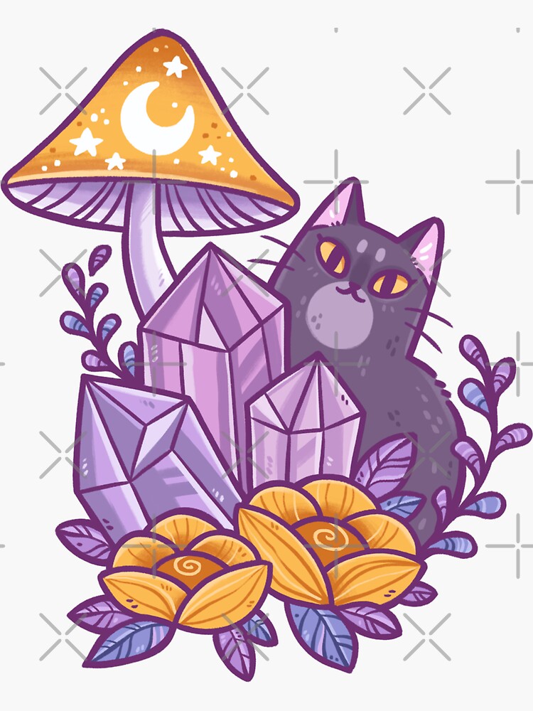 "Under the Mushroom " Sticker for Sale by kattvalk | Redbubble