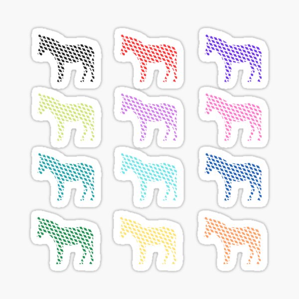 "Colorful Mule Set Pack Lucky Holographic Mule Set Pack" Sticker for ...