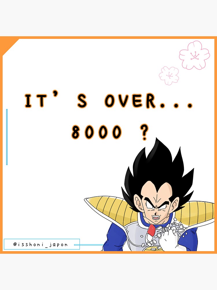 "Vegeta Dragonball It's over 9000" Sticker for Sale by Mmas9 | Redbubble