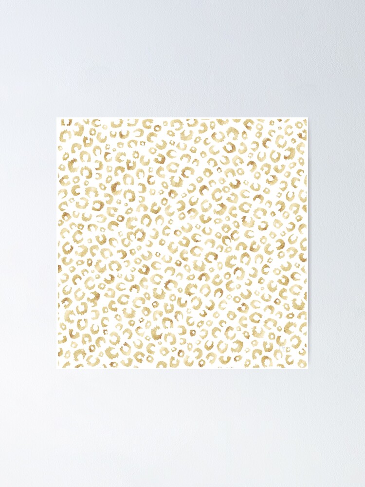 "Elegant White Gold Glitter Leopard Animal Print" Poster for Sale by ...