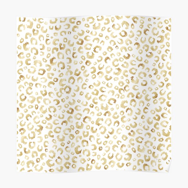 "Elegant White Gold Glitter Leopard Animal Print" Poster for Sale by ...