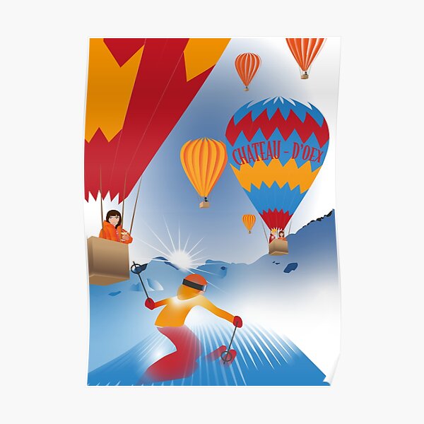"Chateau d'Oex Switzerland Hot air balloons festival" Poster for Sale ...