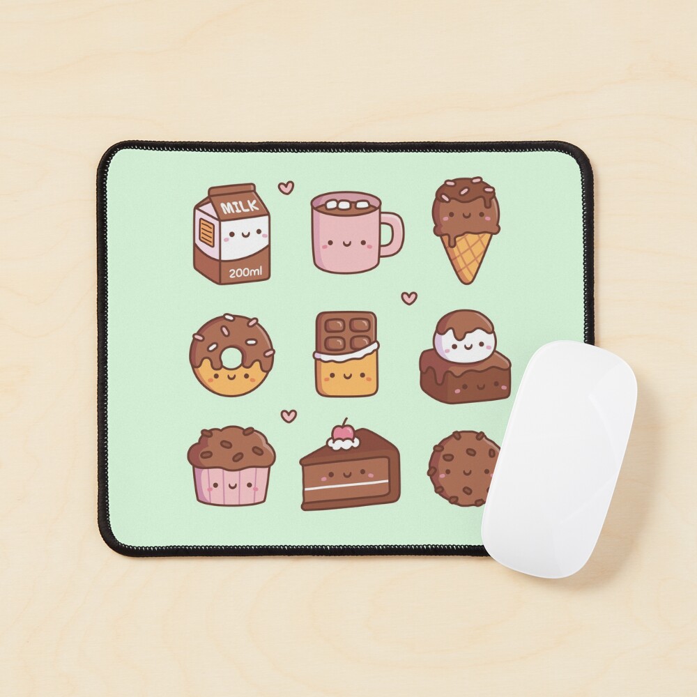 "Cute Chocolate Food Items Doodles" Art Print for Sale by rustydoodle ...