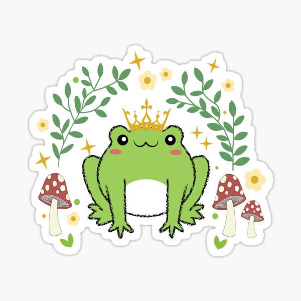"Cottagecore Frog" Sticker for Sale by RicaGraphic | Redbubble