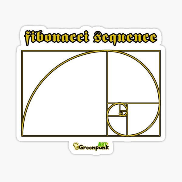 "Fibonacci sequence" Sticker for Sale by greenpunkart | Redbubble