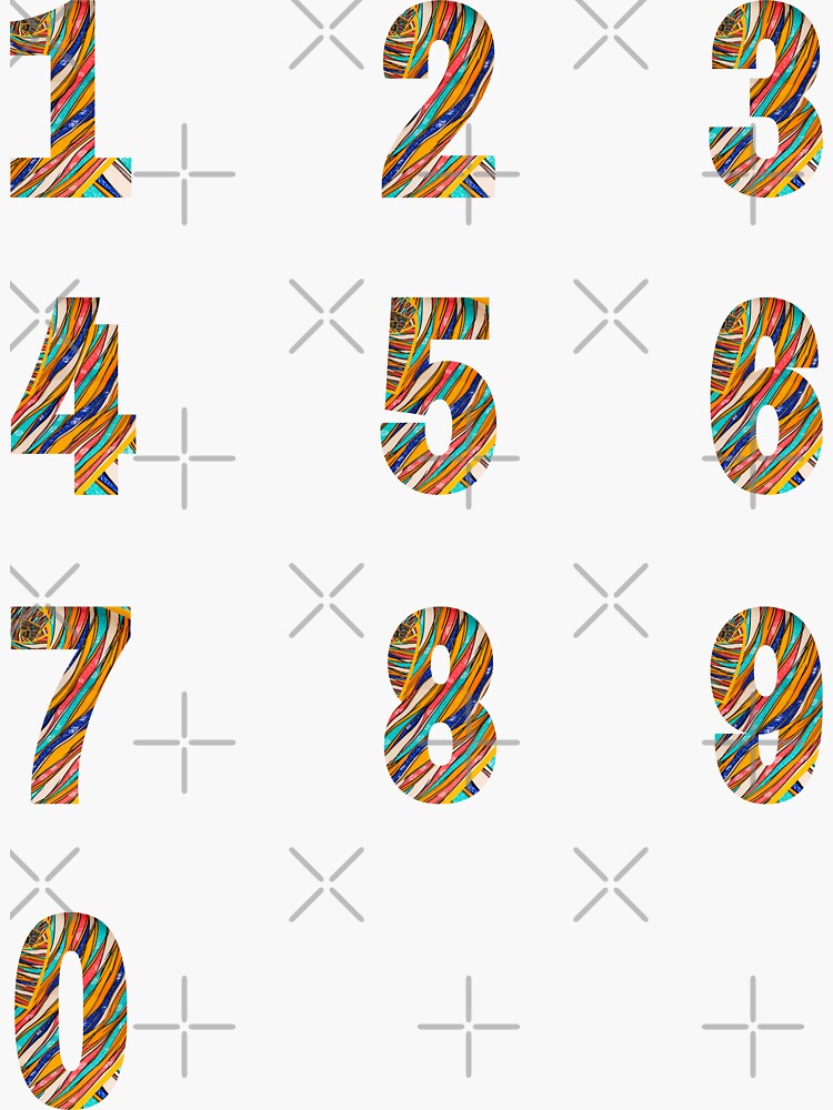 "Zebra Colorful Pattern Numberblocks For Kids" Sticker for Sale by ...