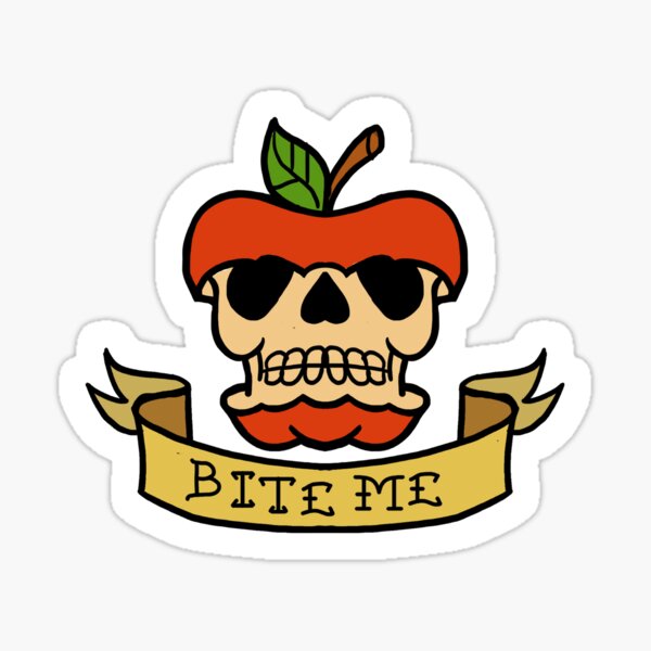 "Bite Me" Sticker by BahnNahNah | Redbubble